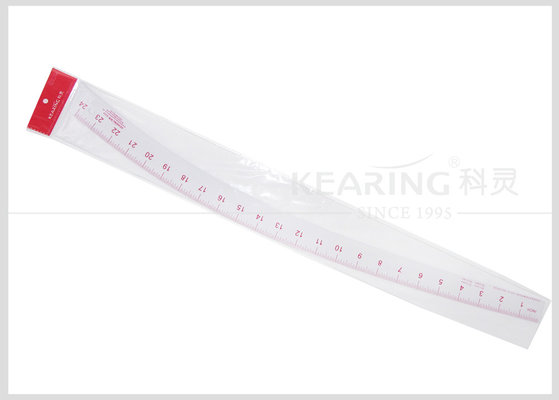 Flexible Plastic Stick Garment Ruler , Transparent Red Curve 24 Inch Ruler