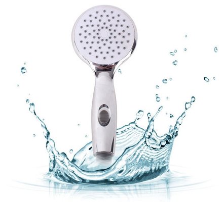 Filtered Handheld Shower Head , Water Purifying Shower Head With Button