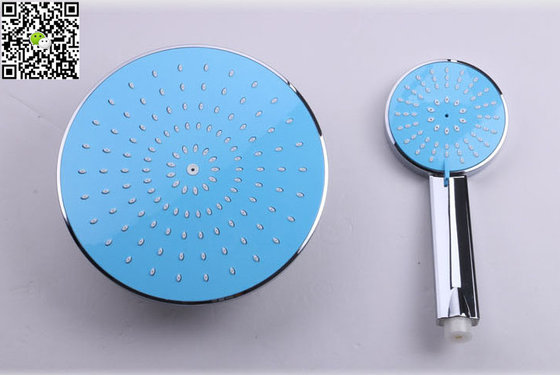 Multi Color Shower Head Sets , Rain Shower Head Save Water With Inner Insulated Tube