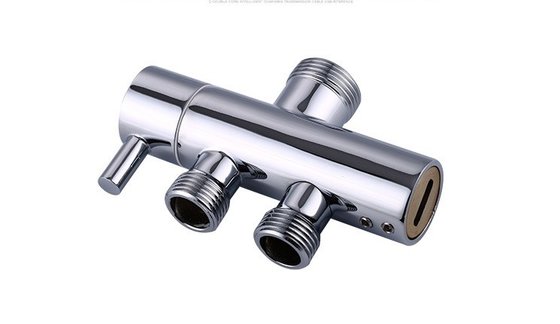 Polished Chrome 3 Way Shower Valve Diverter For Shower Head Tap Adapter