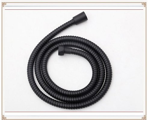 Black Oil Rubbed Bronze Flexible Shower Hose Retractable Wide Bore For Bath