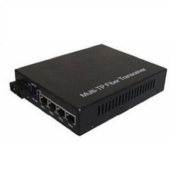 Fiber Media Converter with 1 fiber port + 4 10/100M Ethernet ports 20KM