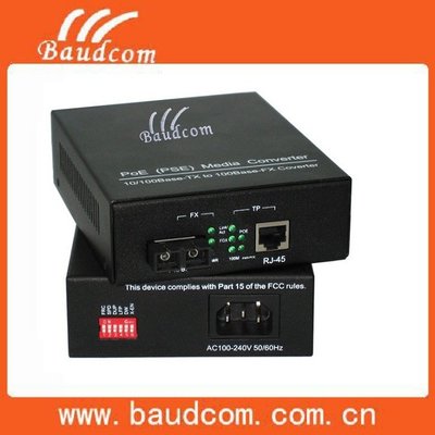 10/100M POE Fiber Media Converter 10/100Base-TX to 100Base-FX media converter