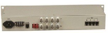 4 E1 fiber optical multiplexer with 4 E1 + 1 x 10/100M ethernet