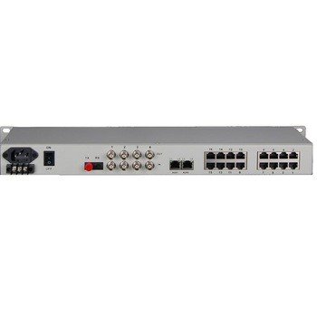 16 Voice over Fiber phone over fiber multiplexer 4 GE + 16 FXS or 16 FXO 20Km