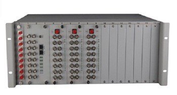 19inch 4U rackmount chassis 8 slots128 channel Video over Fiber Multiplexer