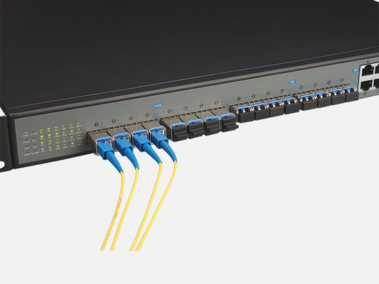 8 Ports GPON OLT with 8 GE Copper uplink + 8 GE SFP uplink + 1* 10G SFP