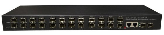 24 ports SFP Web Smart Fiber Switch with 24 FE SFP + 2 GE TP/SFP combo ports