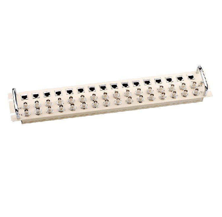 19inch rack mount 75 ohm to 120 ohm converter Coax to RJ45 16E1 Balun Panel