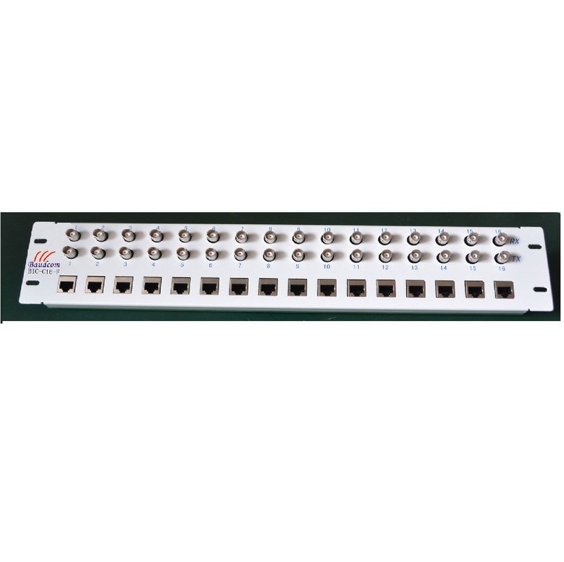 75 ohm to 120 ohm converter 16 E1 Coax to RJ45 Front Mount Balun Panel