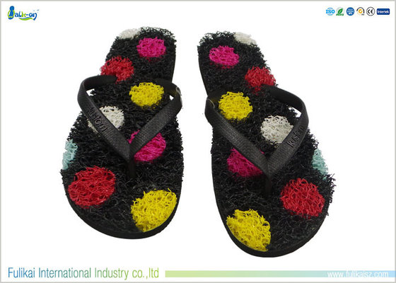 Unisex Massage PVC Rainbow Flip Flops , Noodle Grass Boys Flip Flops