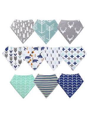 Soft Organic  Infant Accessories Cotton Food  Feeding Triangle Dribble Bibs
