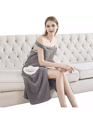 Flourish OEM Super Soft Microfiber Wearable Towel Bath Towel Bathrobe