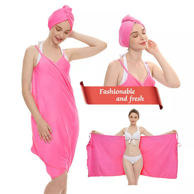 Ladies Girl Microfibre Head Wrap Bathroom Two Piece Set Super Absorbent Fast Drying