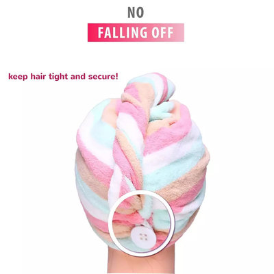 Soft Microfiber Head Wrap Quick Drying Super Absorbent Hair Towel