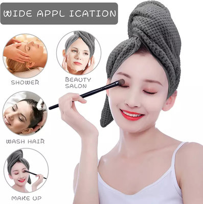 Super Absorbent Hair Drying Towels Rectangle Customizable Logo Microfiber