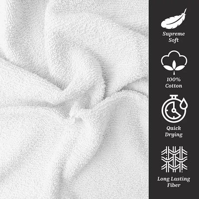 Custom Logo Cotton Bath Towel Sets Premium White  Quick Dry