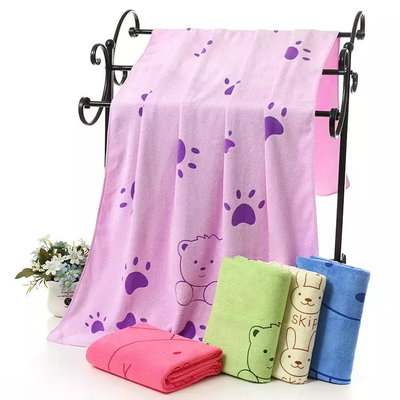 Multipurpose Cotton Bath Towel Sets Super Water Absorption Printed Microfiber