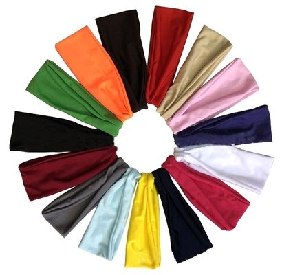 Running fitness headband stretch polyester turban solid color headband yoga sweat band