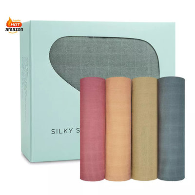 Organic Bamboo Newborn Swaddle Blanket Plain Dyed Pattern Reusable