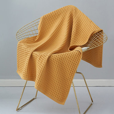 Comfortable Bath Towels 100% Pure Cotton 70x140cm Waffle Plain Hotel Towel Cotton Bath Gift Set
