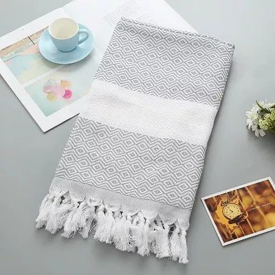 Organic 100% Cotton Beach Towel Custom Turkish Large Striped Beach Towel Quick Dry