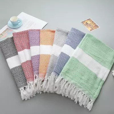 Organic 100% Cotton Beach Towel Custom Turkish Large Striped Beach Towel Quick Dry