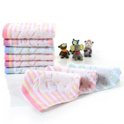 QUICK DRY Jacquard Fabric 100% Cotton Soft Water Absorbent Square Baby Towel