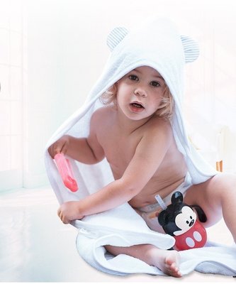 Plush Quick Dry Infant Poncho Towel  With Animal Design 100 Cotton