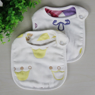 Factory Wholesale 100% Cotton Gauze Eco-friendly Cartoon Baby U-shaped Bib