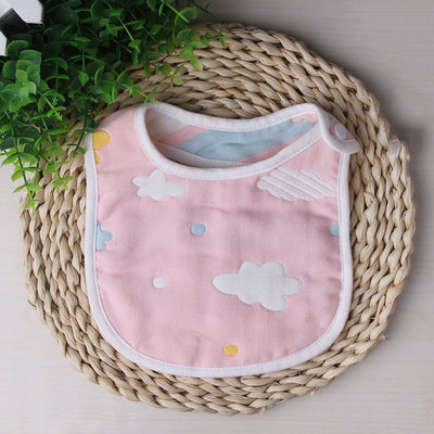 Factory Wholesale 100% Cotton Gauze Eco-friendly Cartoon Baby U-shaped Bib