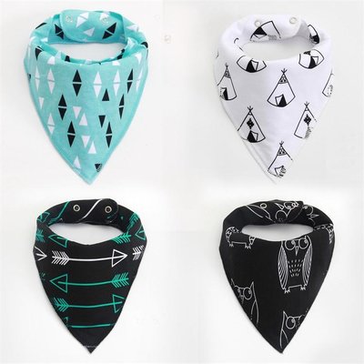 Custom Cute Soft Print Baby Infants Cotton Bandana Drool Tablets Bibs Unisex