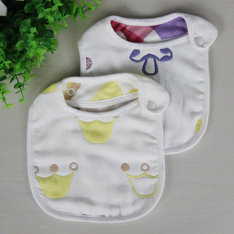 Factory Wholesale 100% Cotton Gauze Eco-friendly Cartoon Baby U-shaped Bib