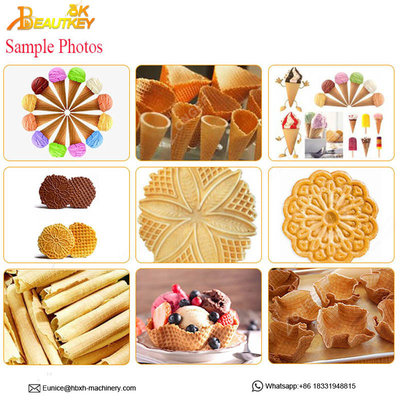 Automatic Ice Cream Waffle Maker Sugar Wafer Cones Baking Making Machine