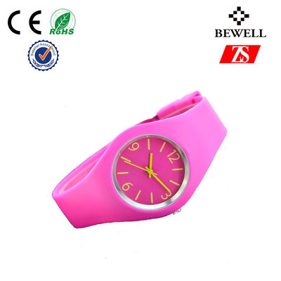 Multifunction Pink Silicone Wrist Watch , Silicone Bracelet Watches