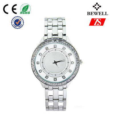 Fashion Shiny Slim Diamond Zinc Alloy Watch For Lady / Metal Wristwatch