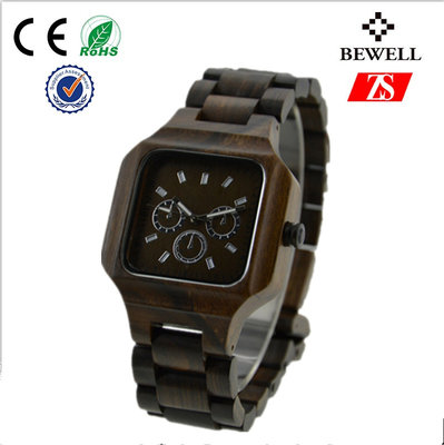 Professional Quartz Zebra Bamboo Wood Watch With Japan Movement