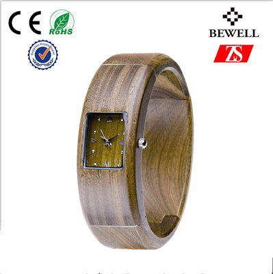 Fashion Harden Glass Quartz Wood Watch / Wooden Bracelet Watch