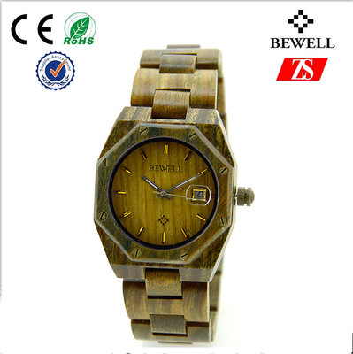Fashionable Maple / Red / Black Wood Quartz Watch For Male And Female
