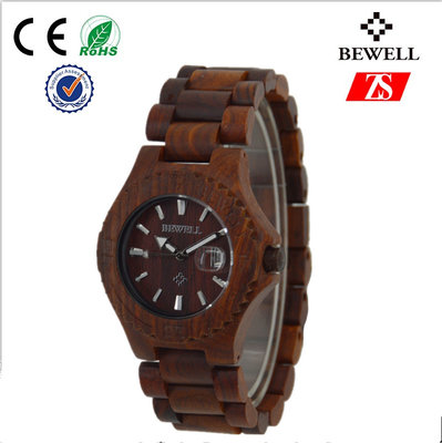 Water Resistant Handmade Quartz Wood Watch With Logo Customized