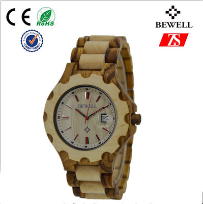 Personalized Handmade Quartz Zebra Wood Watch With Japan Movement