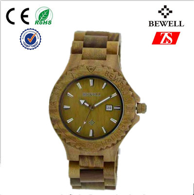 Japan Miyota Movement Black Wooden Watches For Men With Logo Printed