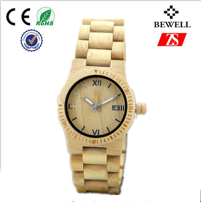 Cute Japan Quartz Movement Mens Quartz Wood Watch OEM / ODM