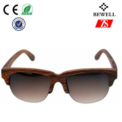 Half Framed Water Proof Rosewood Wood Sunglasses Polarized CE ROHS FSC