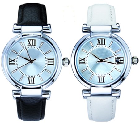 Bewell Woman And Man Japan Movt Alloy Watches With Leather Strap