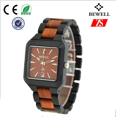 Japan Movement Men Wooden Watches , Water Resistance Natural Wood Watches