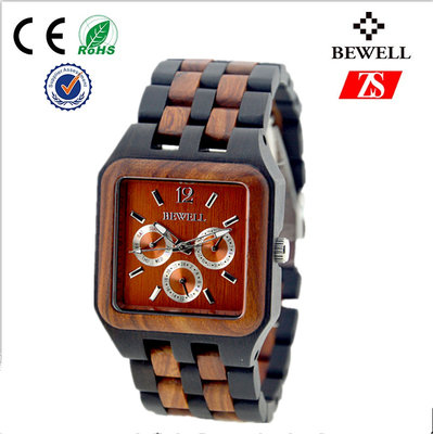 Square Case Wood Hand Watch