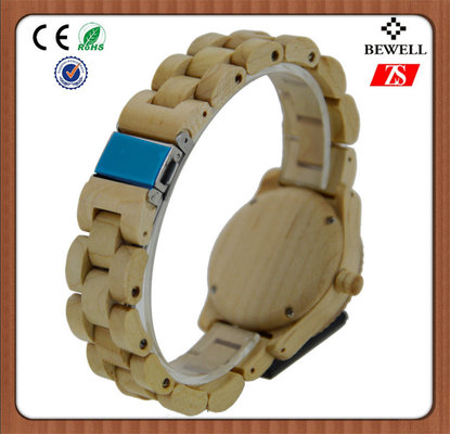 Water Resistant Maple Wooden Watch For Lady With Quartz Movement