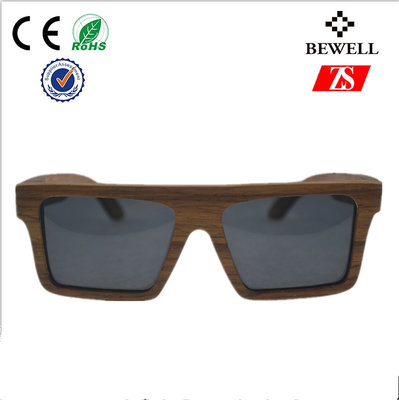 Eco - Friendly Wood Framed Sunglasses Fashion With Polarized Blue Lens