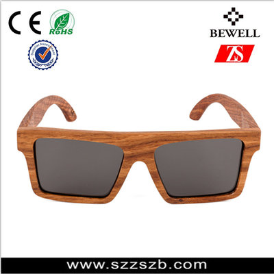 CE Square style Wood Frame Sunglasses With Polarized TAC Lens